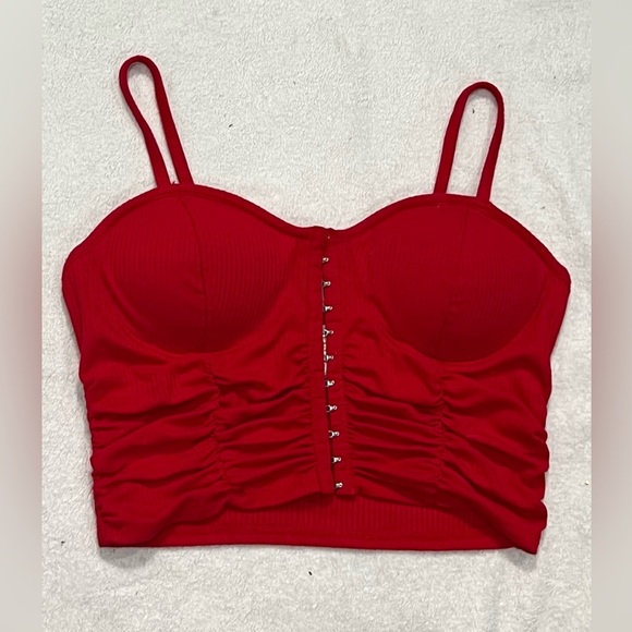Bozzolo | Tops | Bozzolo Red Crop Top With Ruched Design | Poshmark